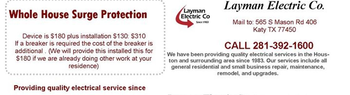 Layman Electric Co - Katy, TX - Alignable