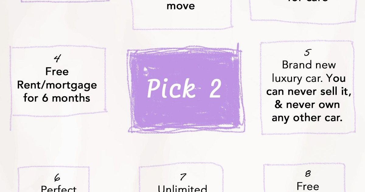 You can only pick two scenarios, which two would you choose?, Side ...