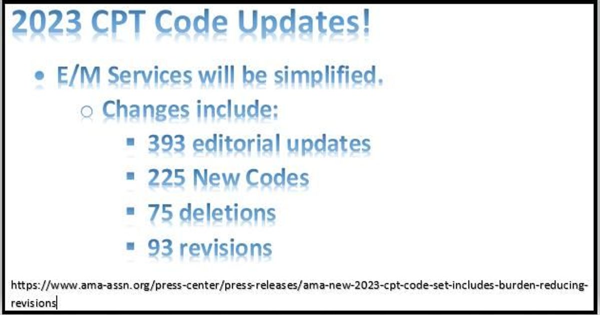 Is your office ready for the 2023 Coding Update? This is just a snippet ...
