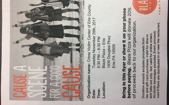 CVC night at Blaze Pizza fundraiser by Crime Victim Center in Erie, PA ...