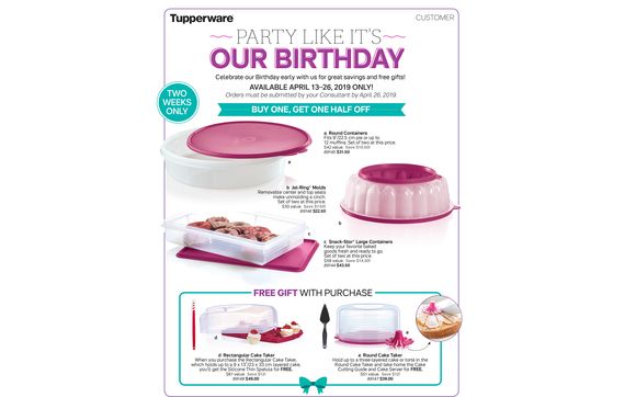 Tupperware Birthday Month Specials by Tara Tupperware in Richmond, VA ...