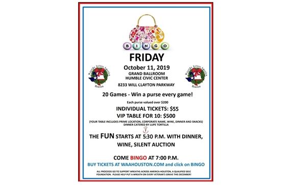 Purse Bingo Fundraiser by Wreaths Across America-Houston in Houston, TX ...