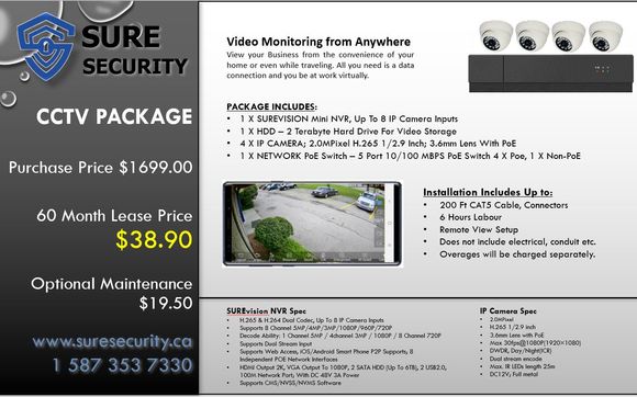Security - 4 Camera System by SURE Security and Technology in Calgary ...