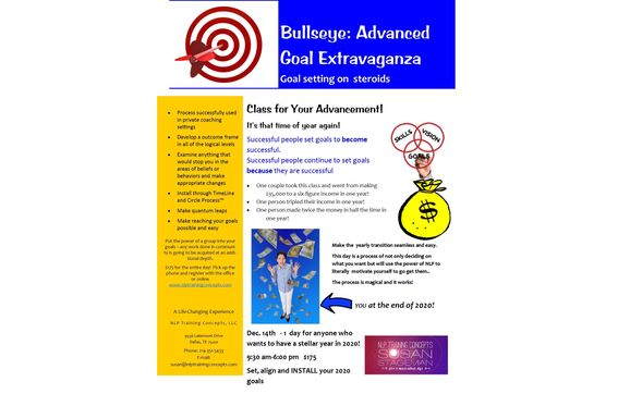 Bullseye: goal setting extravaganza by NLP Training Concepts, LLC in ...