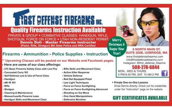 LTC Basic Firearms Safety Class by First Defense Firearms in Uxbridge, MA - Alignable