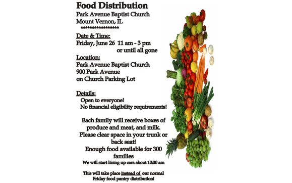 Food Distribution by Park Avenue Baptist Church in Mount Vernon, IL ...