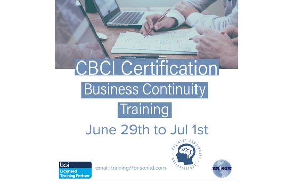 CBCI Business Continuity Certification Course by Brison LLC in ...