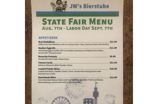 State Fair Menu! by JW's Bierstube in Oakdale, MN - Alignable