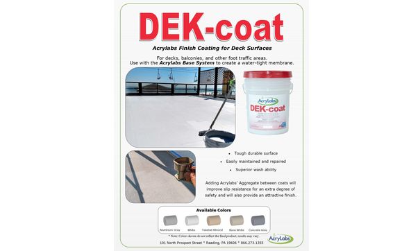 Acrylabs DEK-coat product by Acrylabs in Reading, PA - Alignable