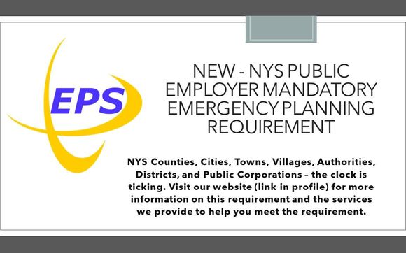 NYS Public Employer Mandatory Emergency Planning Requirement by Emergency Preparedness Solutions ...