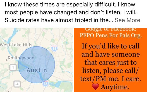 PFPO Pandemic Suicide Prevention Outreach by PFPO Pens for Pals ...