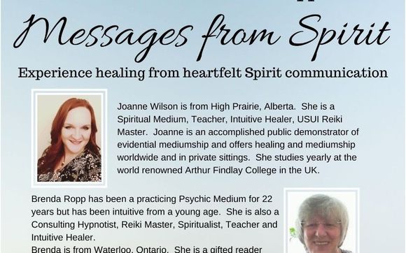 Messages from Spirt by Psychic Medium Brenda Ropp in Woolwich, ON ...