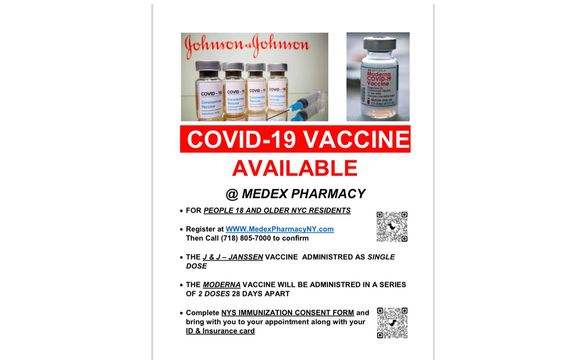 COVID-19 Vaccine available @ Medex Pharmacy! by Medex Pharmacy in New ...