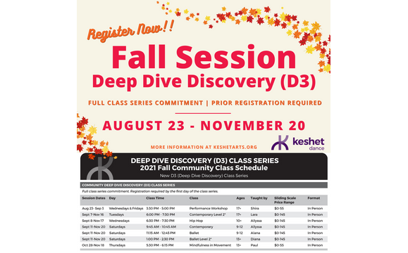 2021 Fall Deep Dive Discovery (D3) by Keshet Dance and Center for the Arts in Albuquerque, NM ...