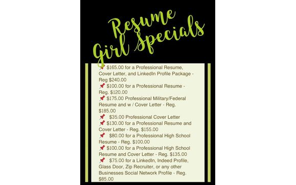 Resume Girl Specials by Resume Girl 720-355-8273 in Denver, CO - Alignable