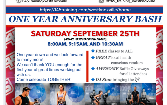F45 Knoxville One Year Anniversary Party by F45 Training West Knoxville ...