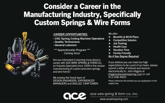 Consider a Career in the Manufacturing Industry by Ace Wire Spring ...