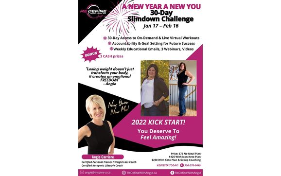 30 day slim down challenge by ReDefine Health and Fitness with Angie in ...
