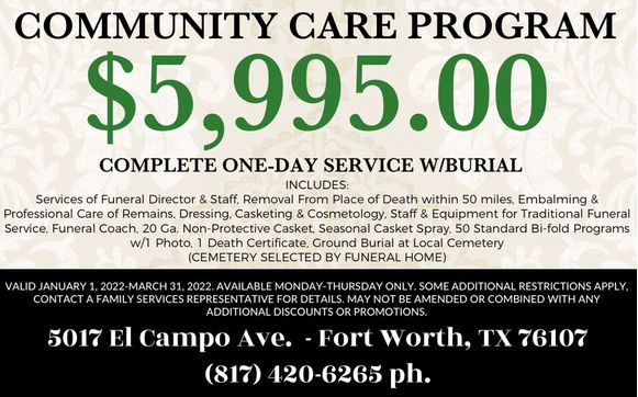 COMMUNITY CARES PROGRAM by J. R. Mitchell & Co., The Funeral Directors ...