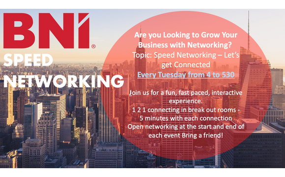 Speed Networking - Let's Get Connected! by BNI Maritimes in Bedford, NS ...