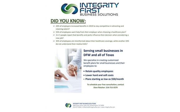Affordable Employee Benefits by Integrity First Business Solutions in ...