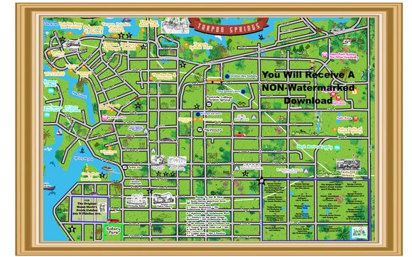 FREE Tarpon Springs, Florida -- Whimsical Map by Tampa Handmade in Land ...