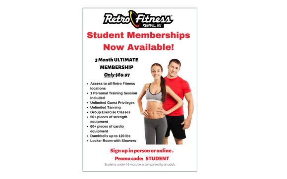Student Memberships Now Available! by Retro Fitness of Kenvil in ...