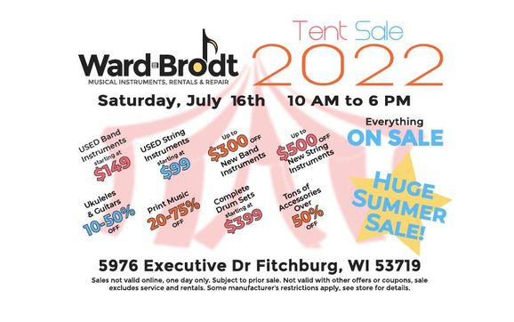 Tent Sale 2022! by Ward-Brodt Music Store in Fitchburg, WI - Alignable