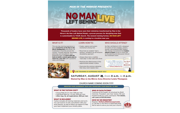 No Man Left Behind - Live Men's Leadership Training. by Man in the ...