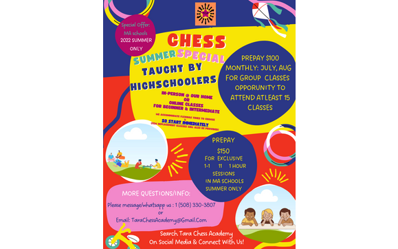 Summer Chess Classes by Tara Chess Academy in Westborough, MA - Alignable