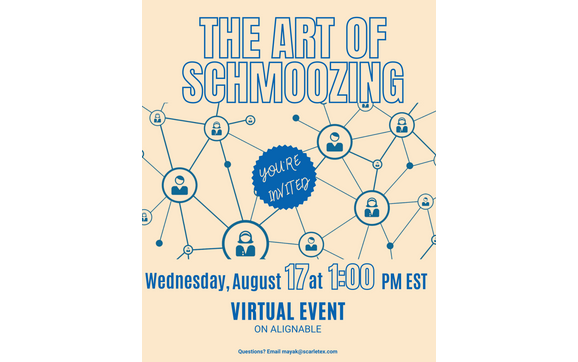 The Art of Schmoozing Virtual Event