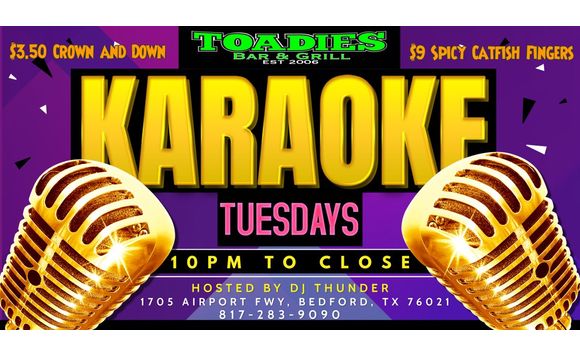 TUESDAY NIGHT KARAOKE @ TOADIES BAR/GRILL 10pm-close by Carry On DJ ...