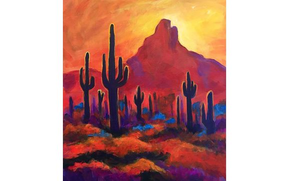 VAN GOGH VINO Sip & Paint - Arizona Dusk by Creative Color Art Studios ...