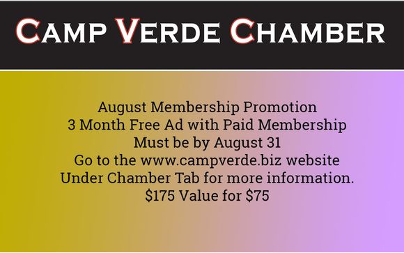August Chamber Membership Promotion by Camp Verde Chamber in Camp Verde ...