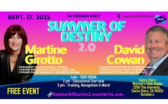 FREE EVENT: SUMMER OF DESTINY 2.0! by Independent Associate with ...
