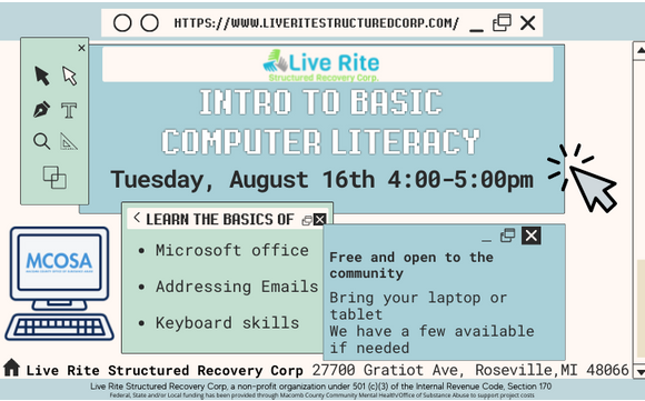 Computer Literacy Class by Live Rite Recovery Resource Center in ...