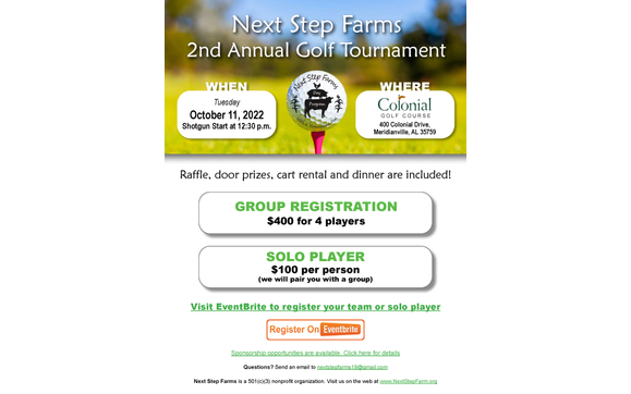 2ns Annual 4 man scramble by Next Step Farms in Harvest, AL - Alignable
