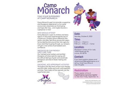 Angela Hospice CAMP MONARCH FOR CHILDREN by Angela Hospice Home Care in Livonia, MI - Alignable