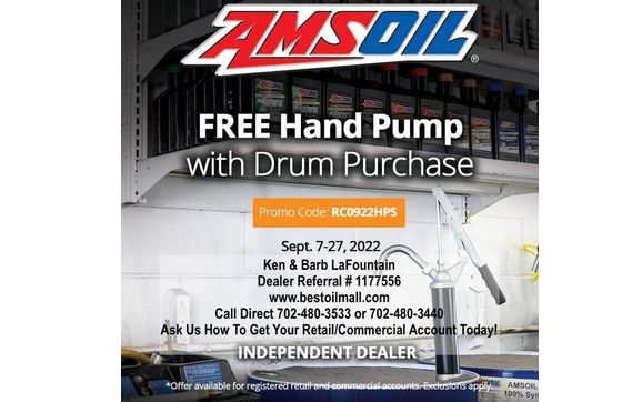 Free hand pump with a drum purchase! by Amsoil Indepent Dealer Barb's ...