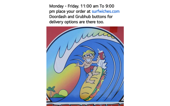 Open till 9 pm Mon-Fri by Surfwiches Steaks Hoagies & More in ...