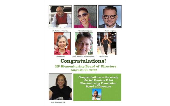 Congratulations to the newly elected Hunters Point Biomonitoring ...