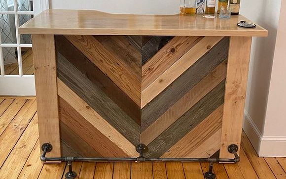 Solid Wood Home Bar with Reclaimed/Repurposed Wood Accents by PineTree ...