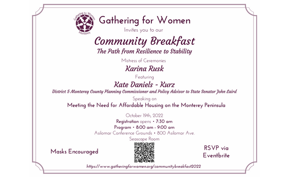 GFW Community Breakfast by Gathering for Women in Monterey, CA - Alignable