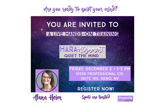 Hara Alignment - Quiet the Mind by Prosperity Alignment in Reno, NV ...