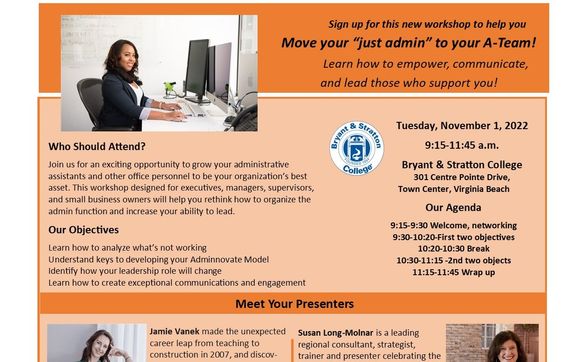 Make your "just admin" your A-Team Workshop! Network and learn how to ...