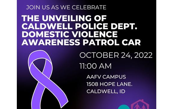 Unveiling of Caldwell Police Dept Domestic Violence Awarenss Patrol Car ...