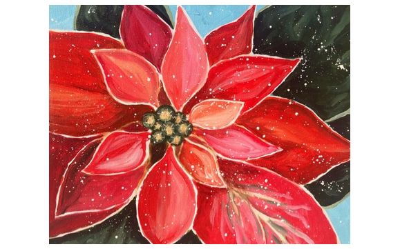 VAN GOGH VINO Sip & Paint - Snowy Poinsettia by Creative Color Art ...