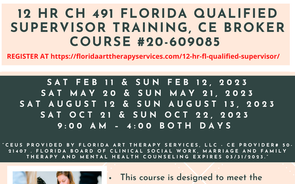 12 Hr CH 491 Florida Qualified Supervisor Training, CE Broker Course ...