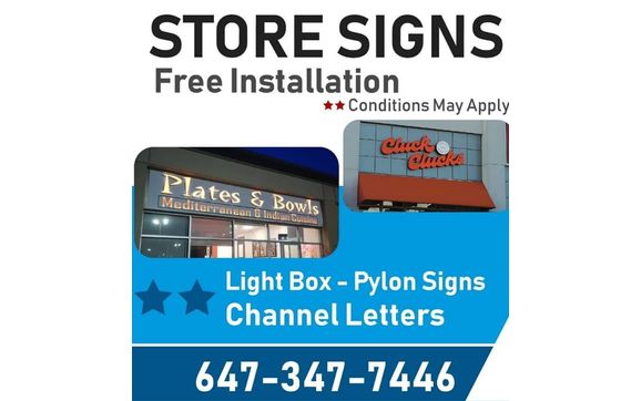 Free Installation for all your New channel letter store signs. by DK ...