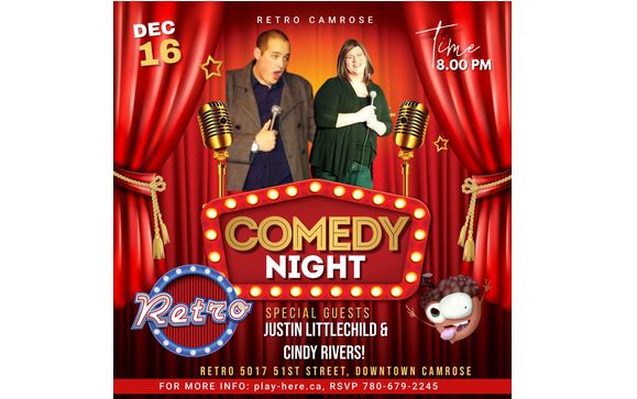 Comedy Show every month at Retro by Retro in Camrose, AB - Alignable